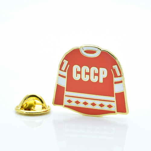 Хоккейный значок Сборная СССР "Хоккейка красная"