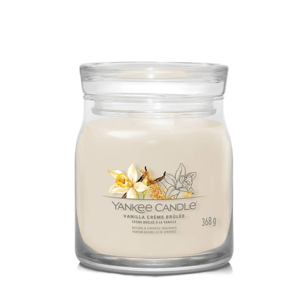 Свеча средняя в стеклянной банке Ванильный крем брюле Vanilla creme brulée 368 гр / 35-50 часов