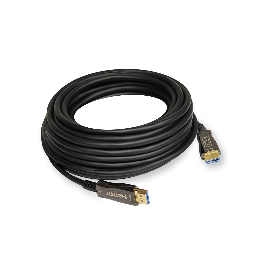 Qtex HFOC-100-25- Активный гибридный кабель HDMI 2.0, 4K/60 (вилка-вилка), 25 м
