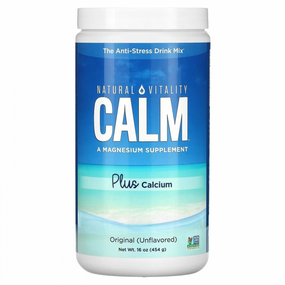 Natural Vitality, CALM® Plus Calcium, смесь для приготовления напитка, содержащую магний и кальций, оригинальный вкус без добавок, 453 г (16 унций)