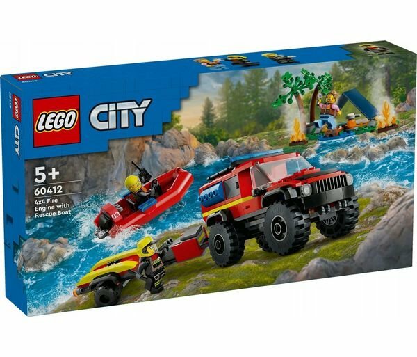 Конструктор LEGO City Внедорожная пожарная машина с лодкой (Lego 60412)