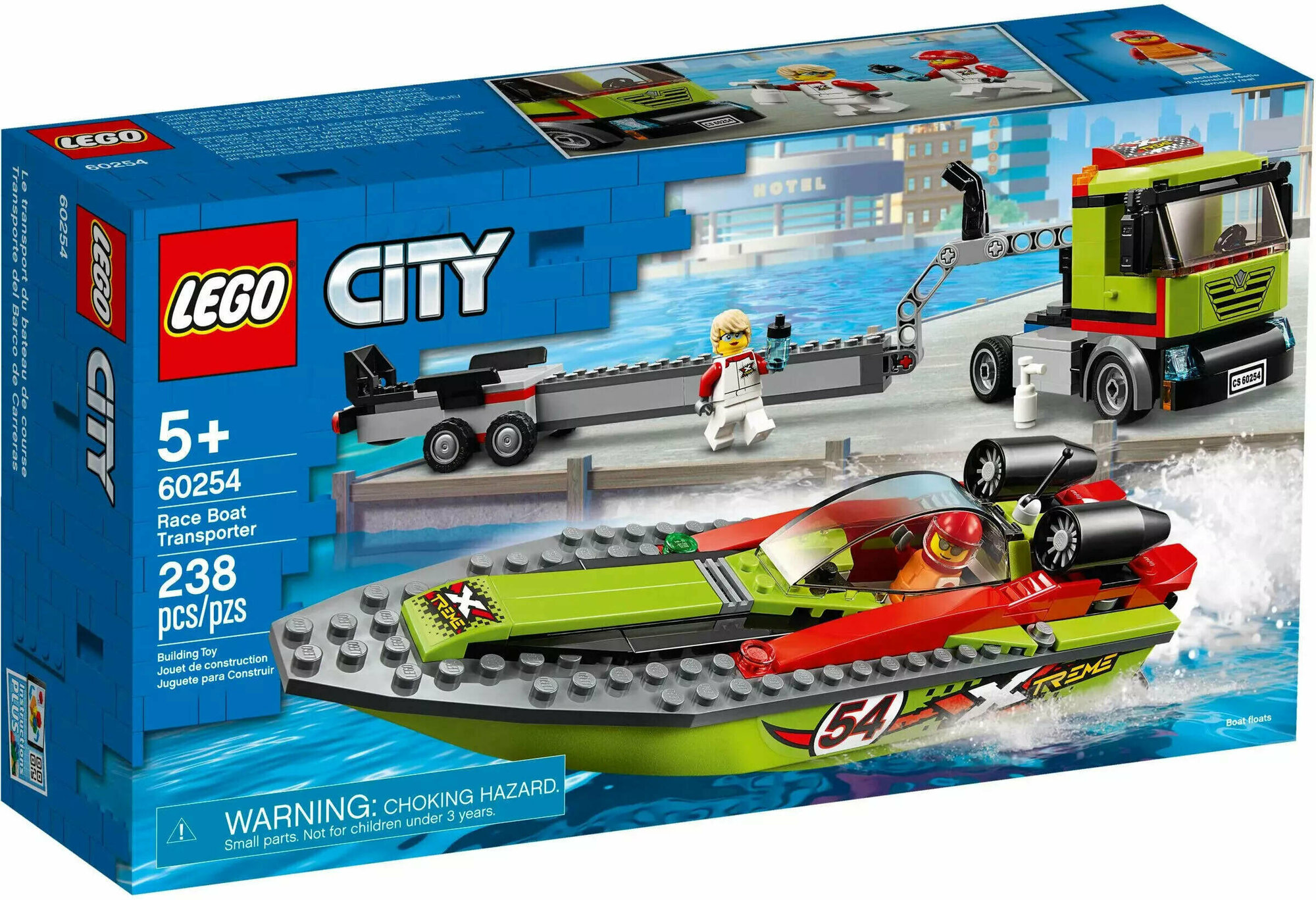 Конструктор LEGO CITY 60254 Транспортировщик скоростных катеров