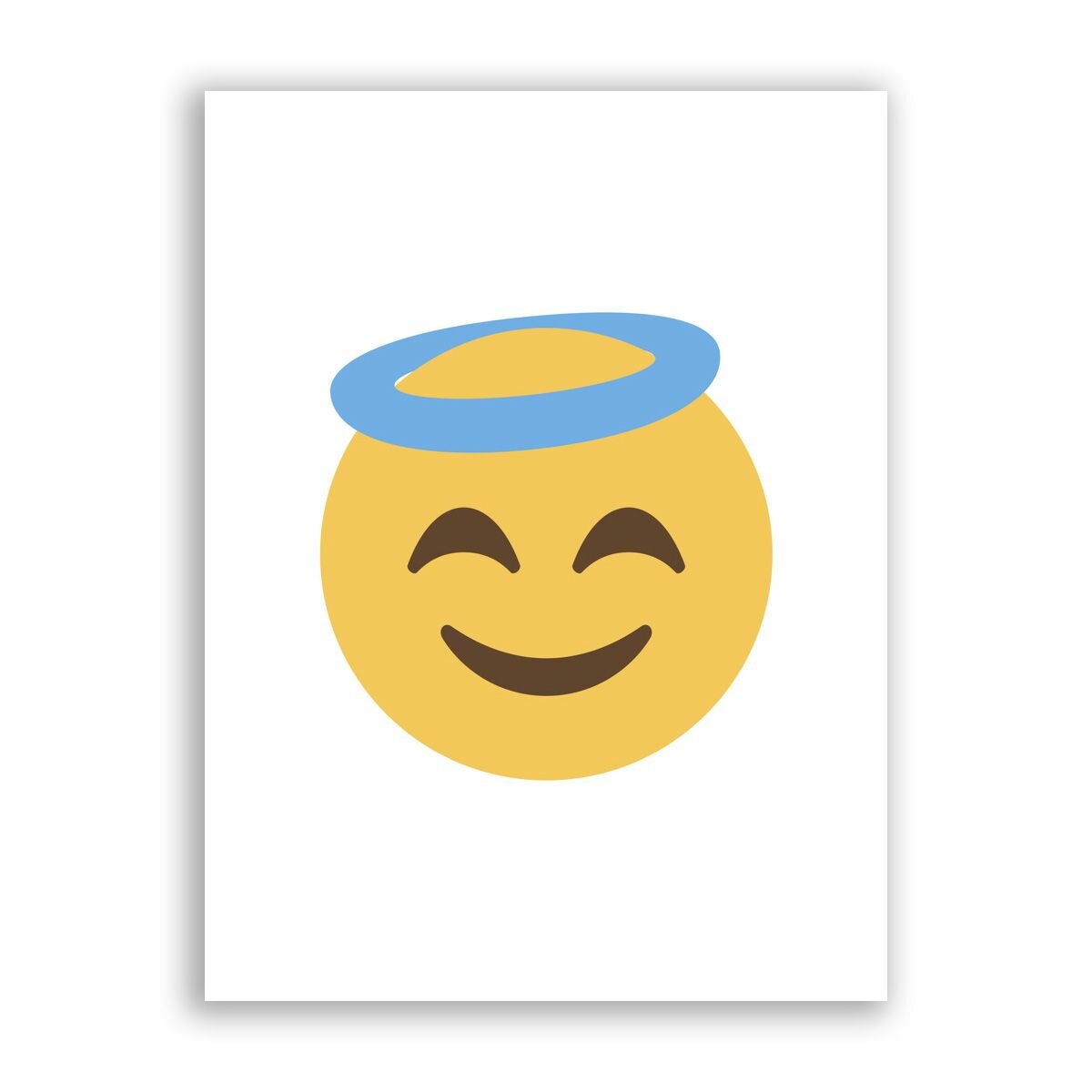 Постер, плакат на бумаге / Emoji / Улыбающееся эмодзи с гало / Размер 30 x 40 см