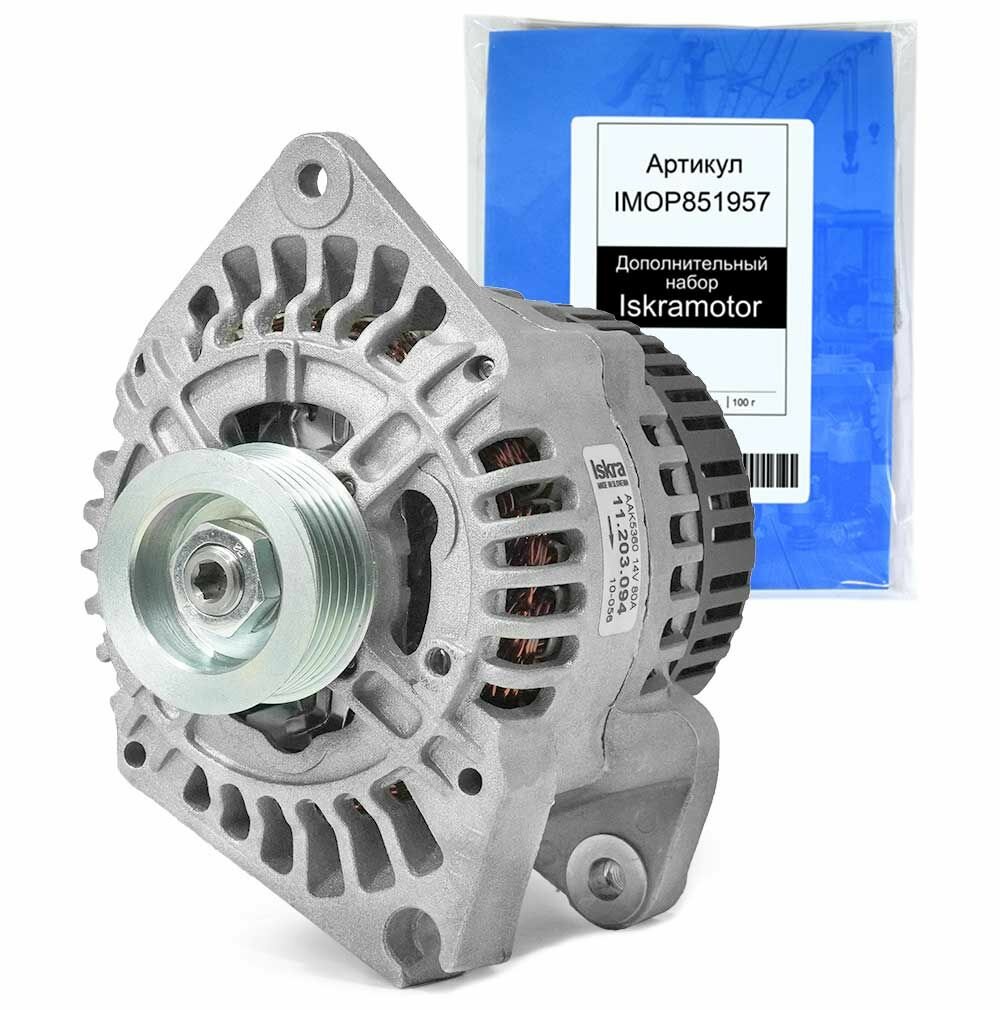 Генератор 14V, 80 ампер, 6-руч, MAHLE MG408 AAK5360 для CITROEN XANTIA, PEUGEOT BOXER, аналоги 96076412, 96113668, 5705E6, 14В, 80A (IMA303094)