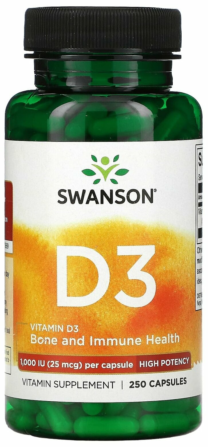 Swanson D-3 Vit High potency 1000IU (250 капс.)