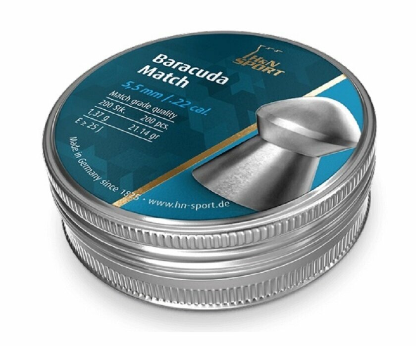 Пули для пневматики H&N Baracuda Match 5,5 мм 200 шт 1,37 гр