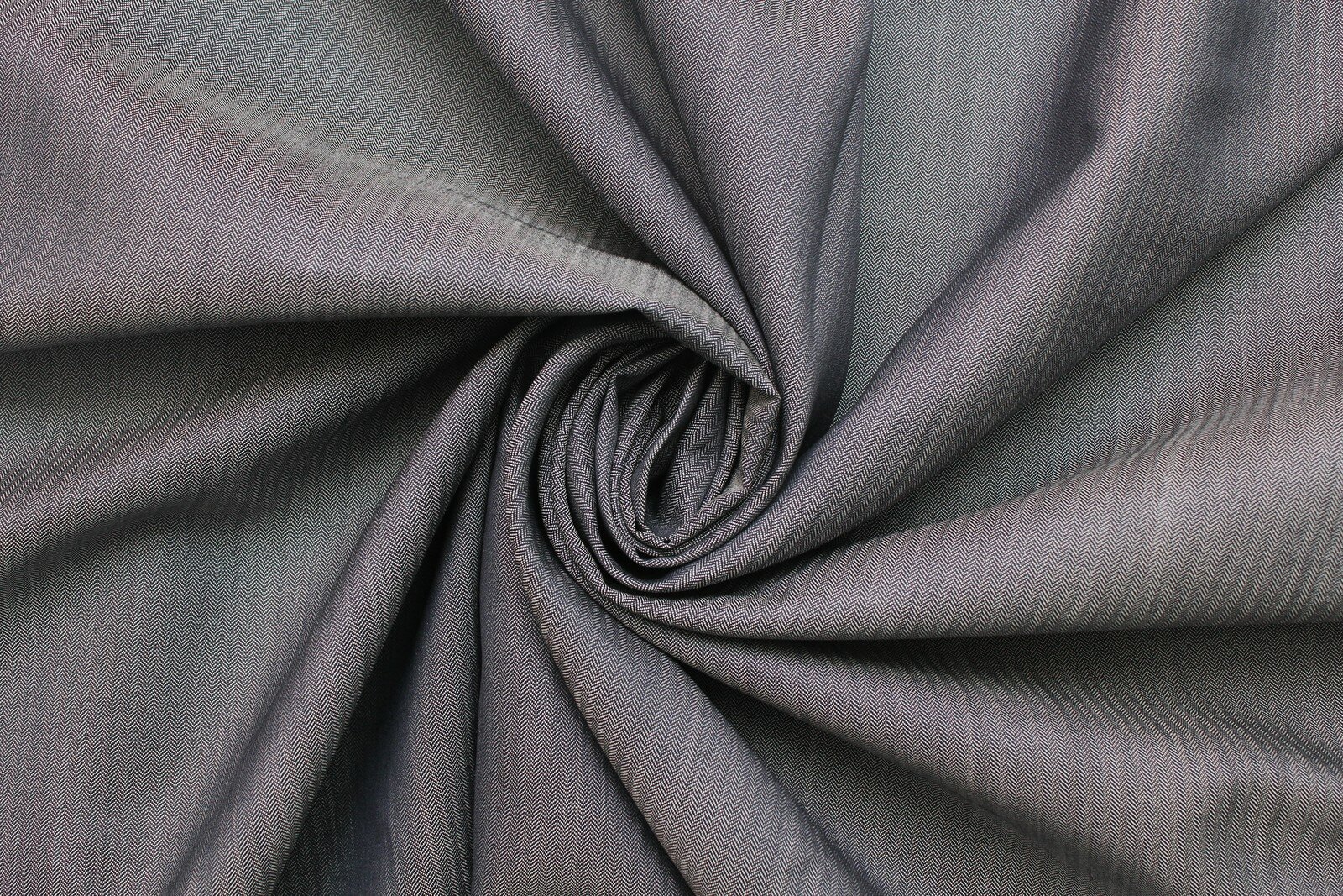 Ткань костюмная сине-серебристая в продольную полоску-ёлочку, ш148см, 0,5 м