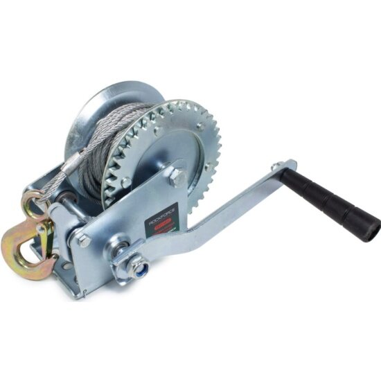 Лебедка Rock Force ручная, барабанная, 450кг (стальной трос, диаметр троса-4.5мм, длина троса-10м )