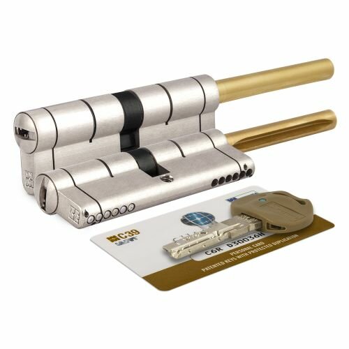 Цилиндровый механизм под вертушку (дл. шток) Mottura C39P413101C5 (72 мм/36+10+26), МАТ. Никель