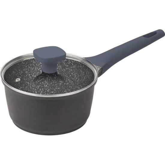 Ковш из литого алюминия с антипригарным покрытием и стеклянной крышкой Master House Шеф Андреа (75397) 16см/1,4л