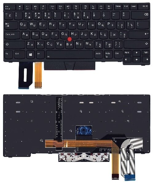 Клавиатура для ноутбука Lenovo Thinkpad T14 P14s черная с подсветкой