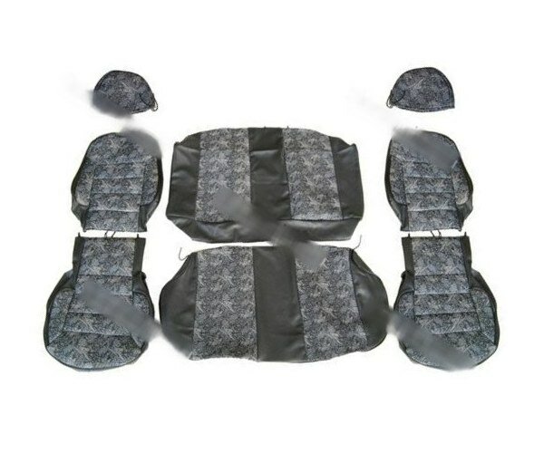 Чехлы Daewoo Matiz жаккард/кожзам задняя спинка целая с улучшенной посадкой