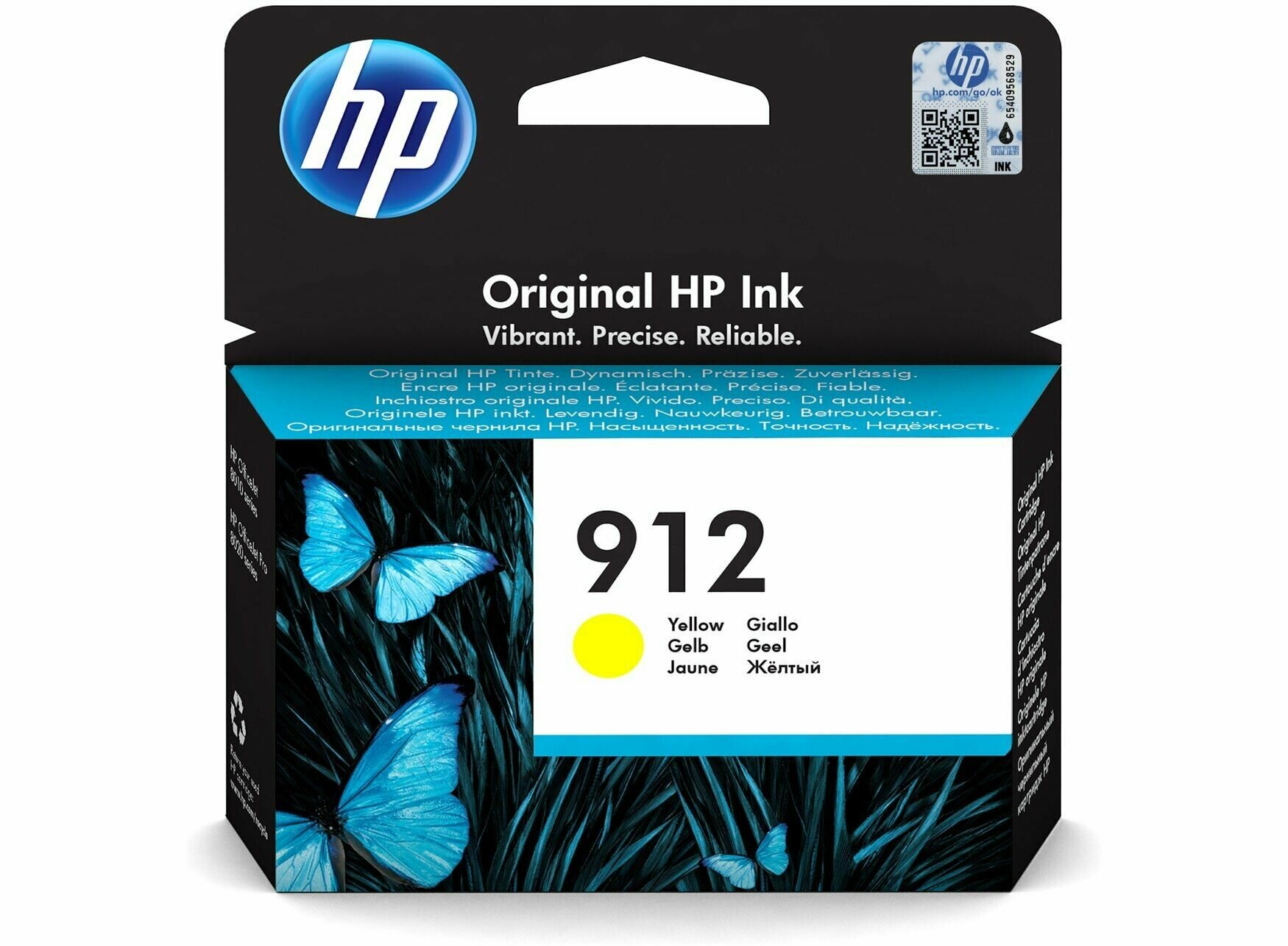 Картридж для струйного принтера HP 912 Yellow 3YL79AE, официальная гарантия