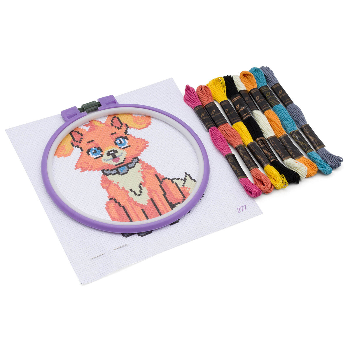 Набор для вышивания крестиком Hobby & Pro Kids 'Рыжий пёсик' 19*18см