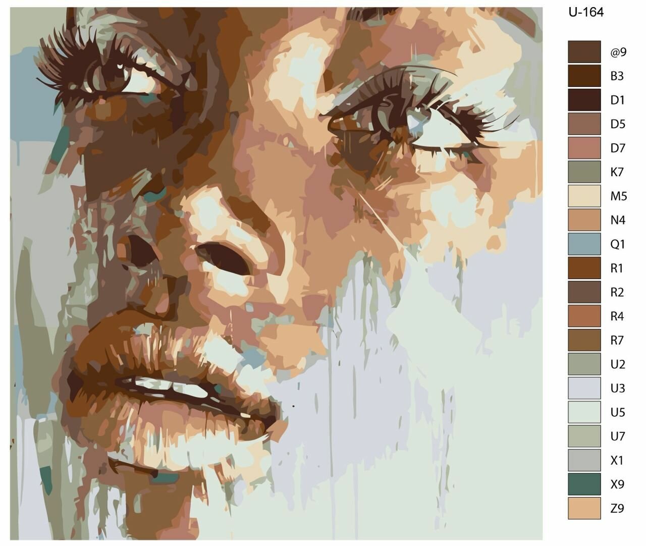 U-164 "Портрет девушки вблизи" 40x40 см