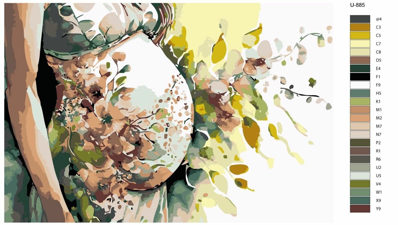 Картина по номерам U-885 "Беременная девушка. В ожидании чуда" 40x60 см