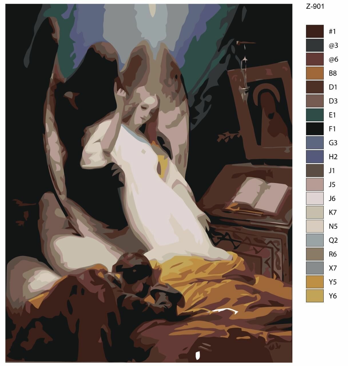 Картина по номерам Z-901 "Репродукция картины - Ангел смерти. Художник Орас Верне" 70x90 см