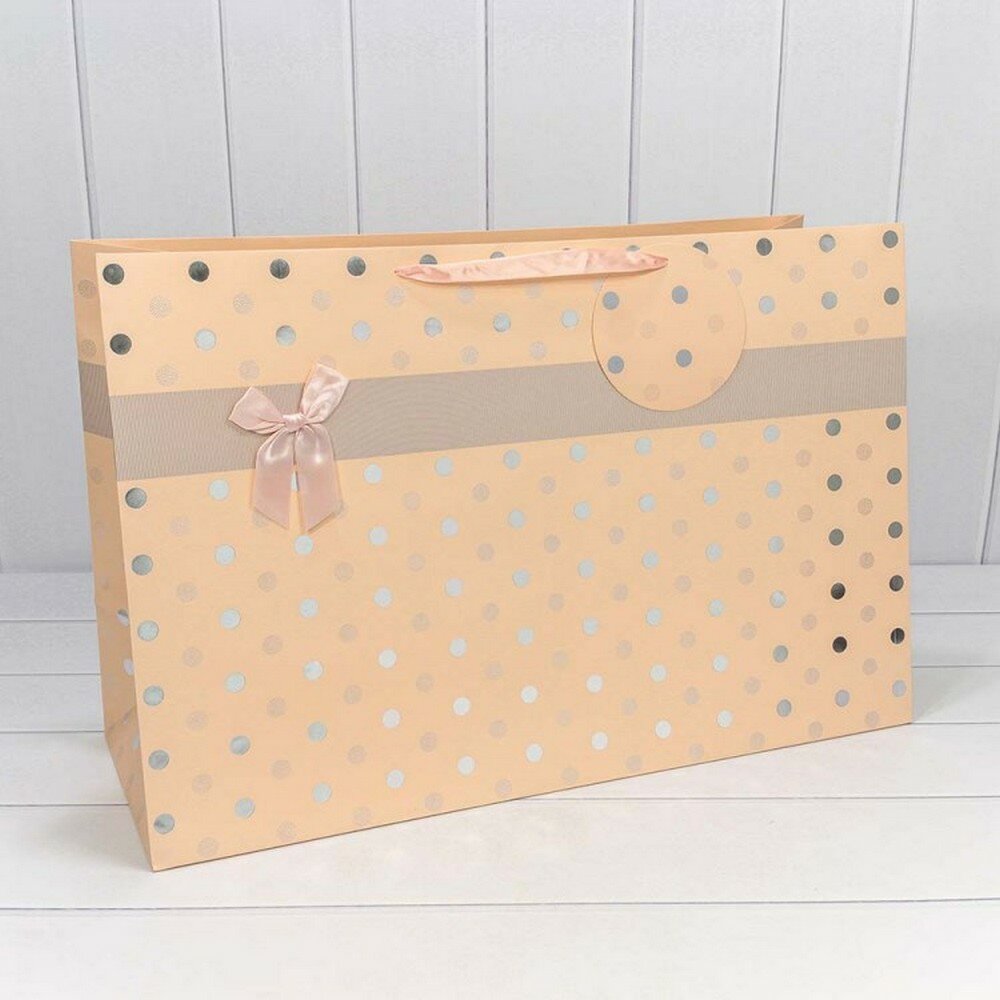 Пакет подарочный "леди" С тиснением" 64*42*25 оранжевый