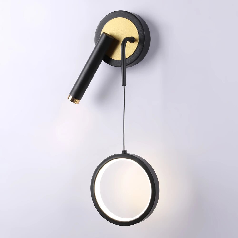 Настенный светодиодный светильник FL51652/1+1 BK/GD черный/золото 10W 4200K 500*227*90