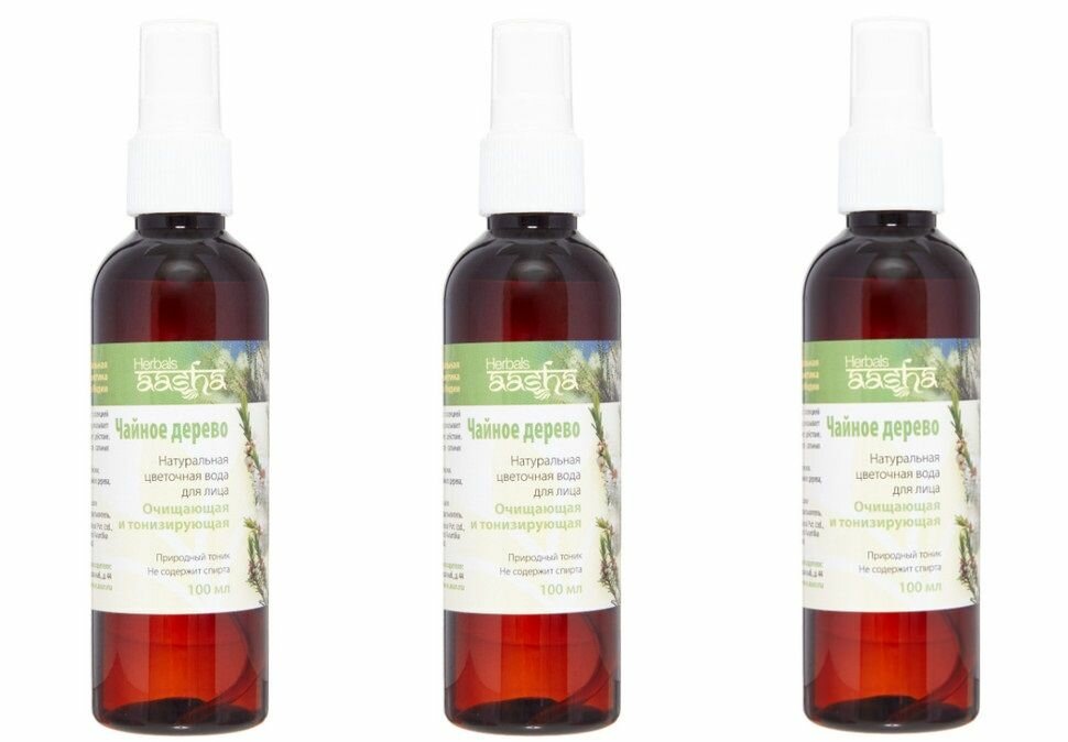 Aasha Herbals Вода косметическая Чайное Дерево, 100 мл, 3 шт