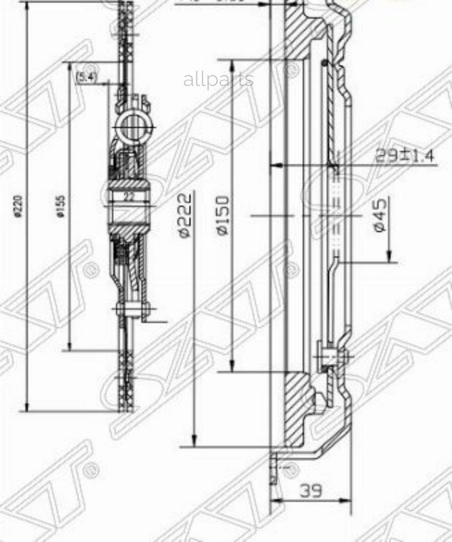 SAT ST-WVW039 Комплект сцепления AUDI A3/SKODA/VW GOLF IV-V/PASSAT VI 1,6-2,0 02-/POLO SED 1,6 10-
