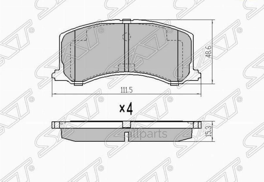 SAT ST-55800-61G60 Колодки тормозные (Спереди) Suzuki Alto 98-04 / Baleno 95-02