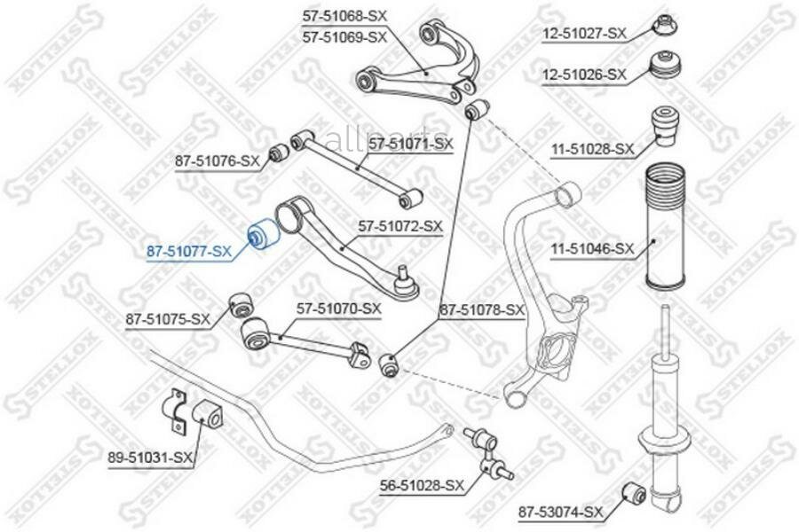 STELLOX 8751077SX сайлентблок зад. рычага пер!\Hyundai Sonata EF 99-01, KIA Magentis 01>