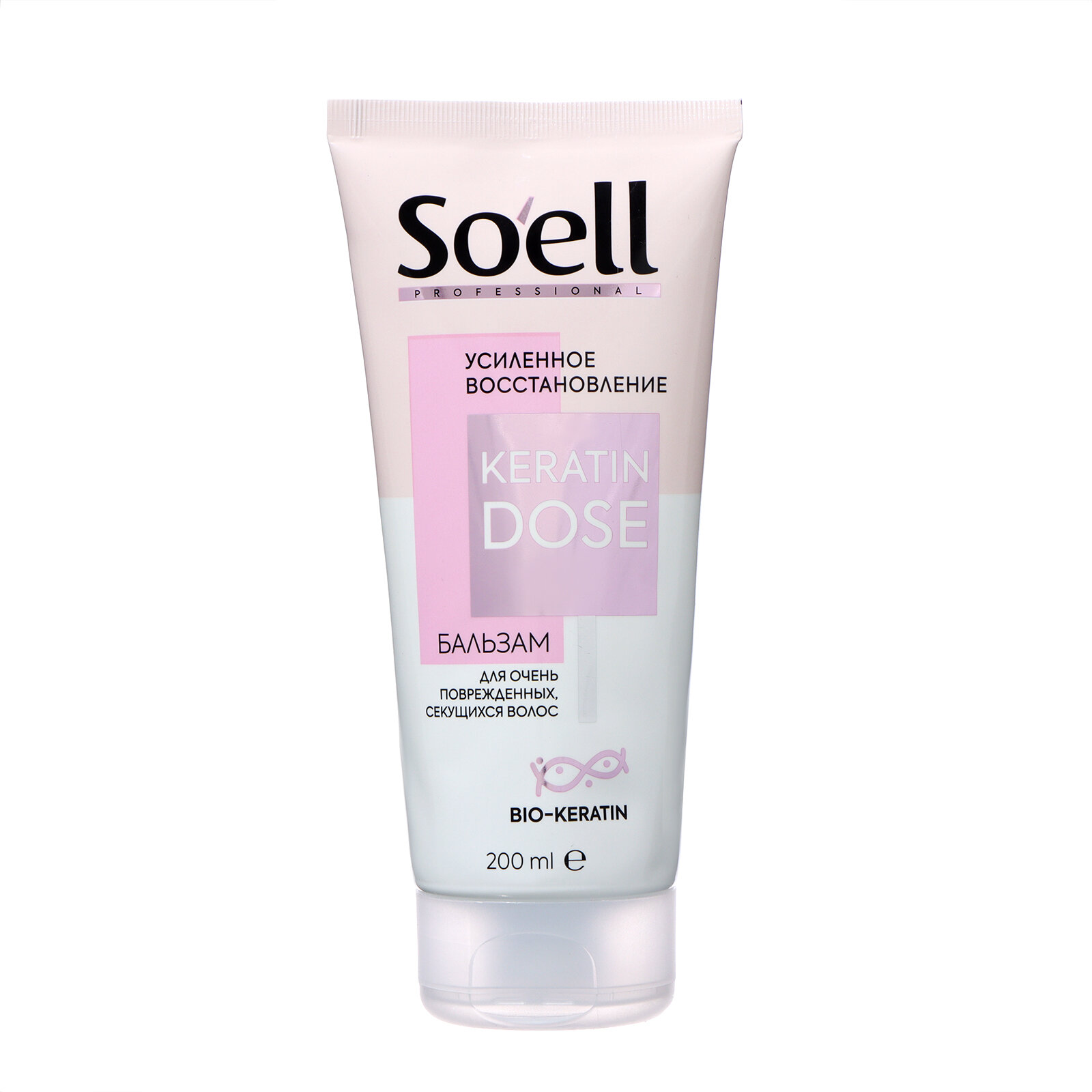 Бальзам для волос Soell Bio-Keratin Усиленное восстановление, для очень поврежденных и секущихся, 200мл