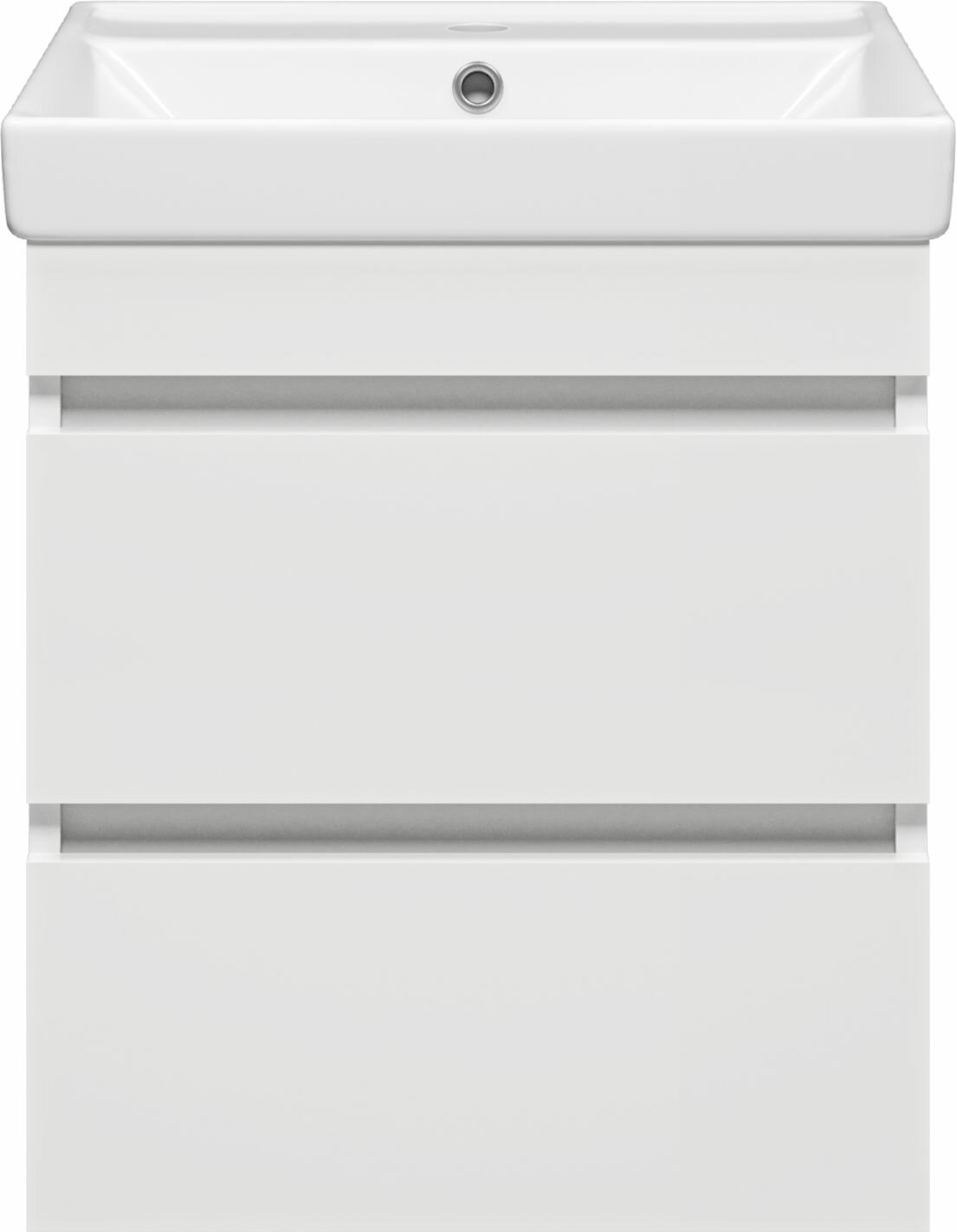 Тумба с раковиной Misty Енисей 50 2 ящика подвесная белая