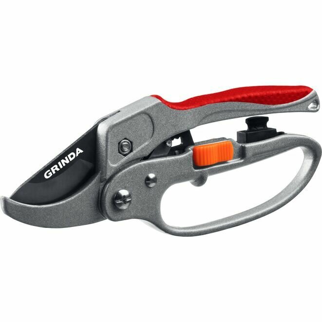 Секатор контактный, GRINDA 200 мм, с алюминиевыми рукоятками, с эфесом