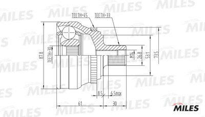 ШРУС Audi 80/90 1.6-2.3 86-96 наружный +ABS с увеличенным ресурсом