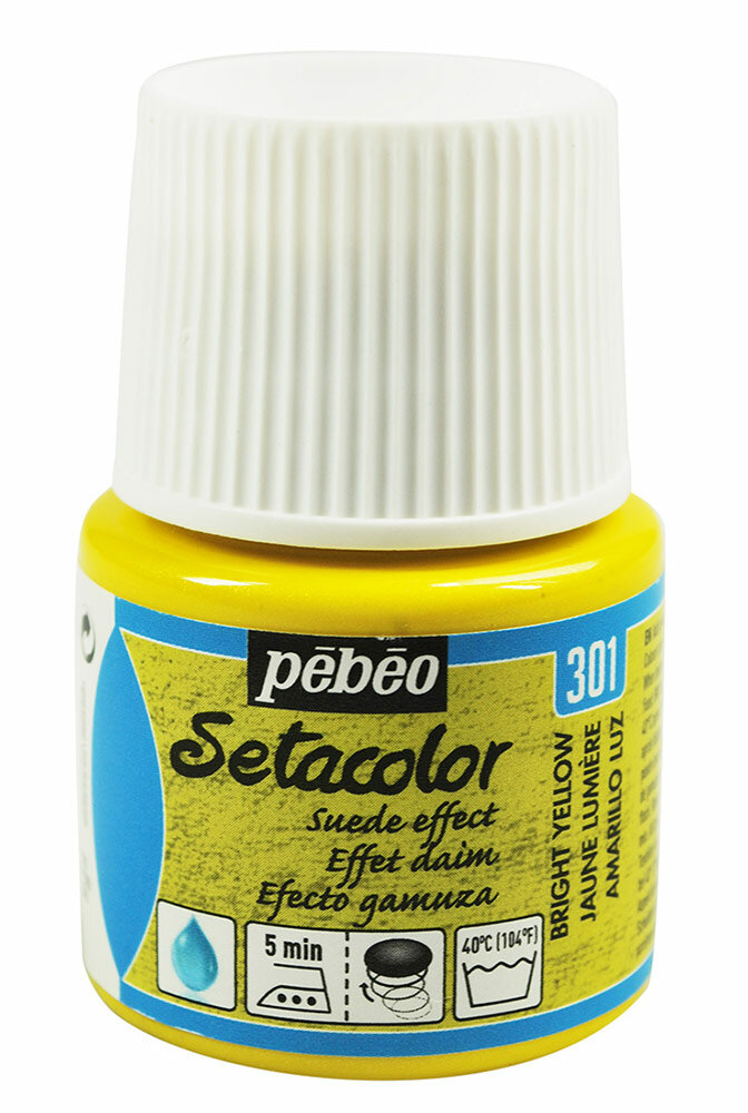 PEBEO' Setacolor 45 мл - краска для темных и светлых тканей с эффектом замши цвет 295301 желтый яркий