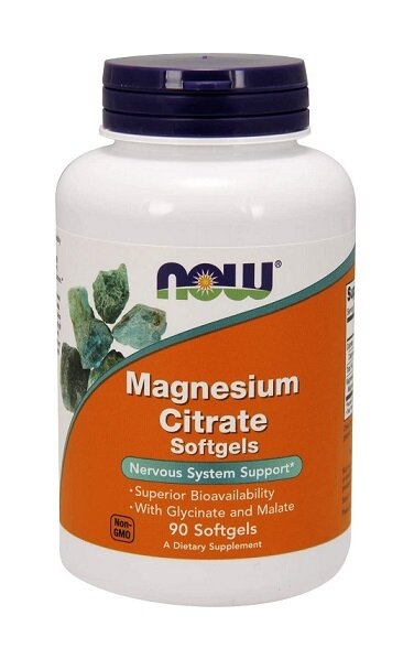 NOW Magnesium Citrate 400 mg (90 гель. кап)