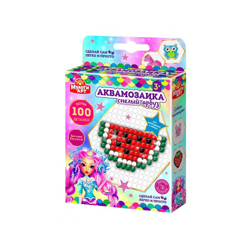MULTI ART Набор детского творчества Аквамозаика Арбуз 303566-VA96 с элементами цвета