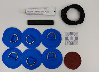 Карго система на любой sup борд, каяк или лодку (синий) 6 колец