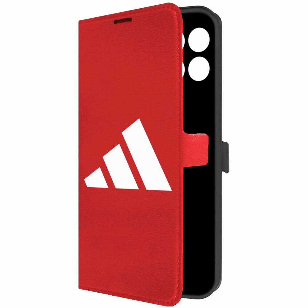 Чехол-книжка Krutoff Eco Book для Honor X6a Adidas (Адидас) (красный)