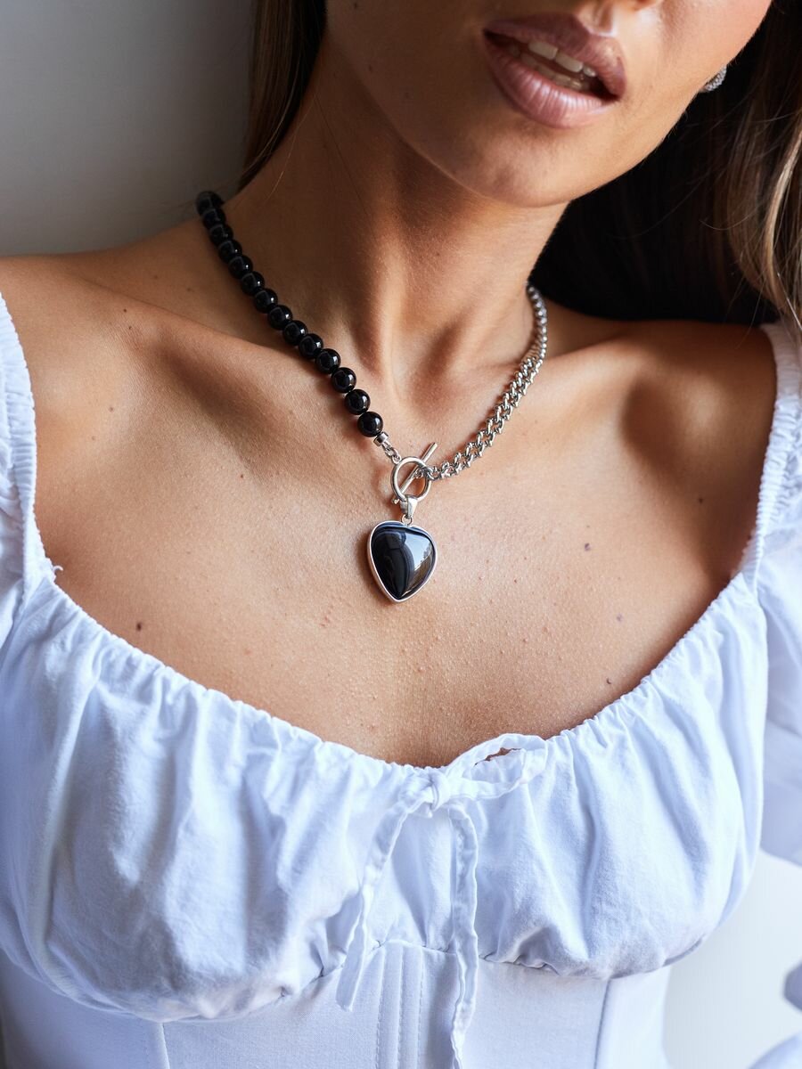 Колье, агат