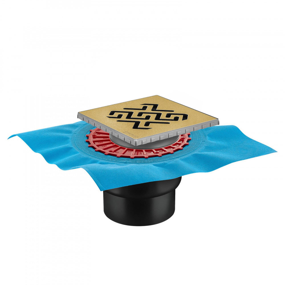 Трап для душа Berges Zentrum Antik 150х150 бронза вертикальный выпуск