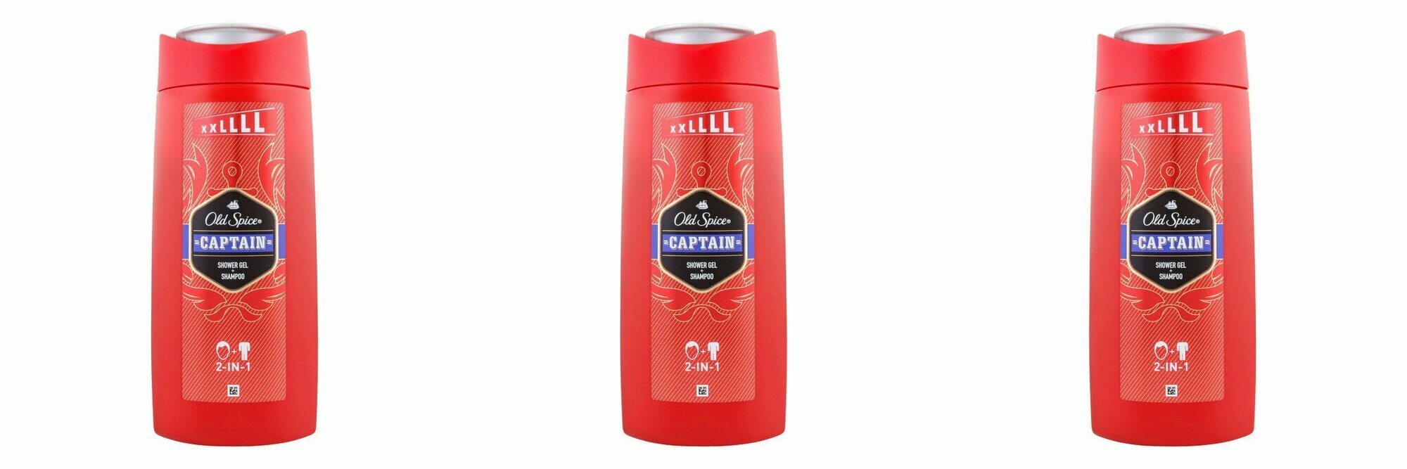 Old Spice гель для душа + шампунь 2в1 Кэпитэн 675мл - 3 штуки