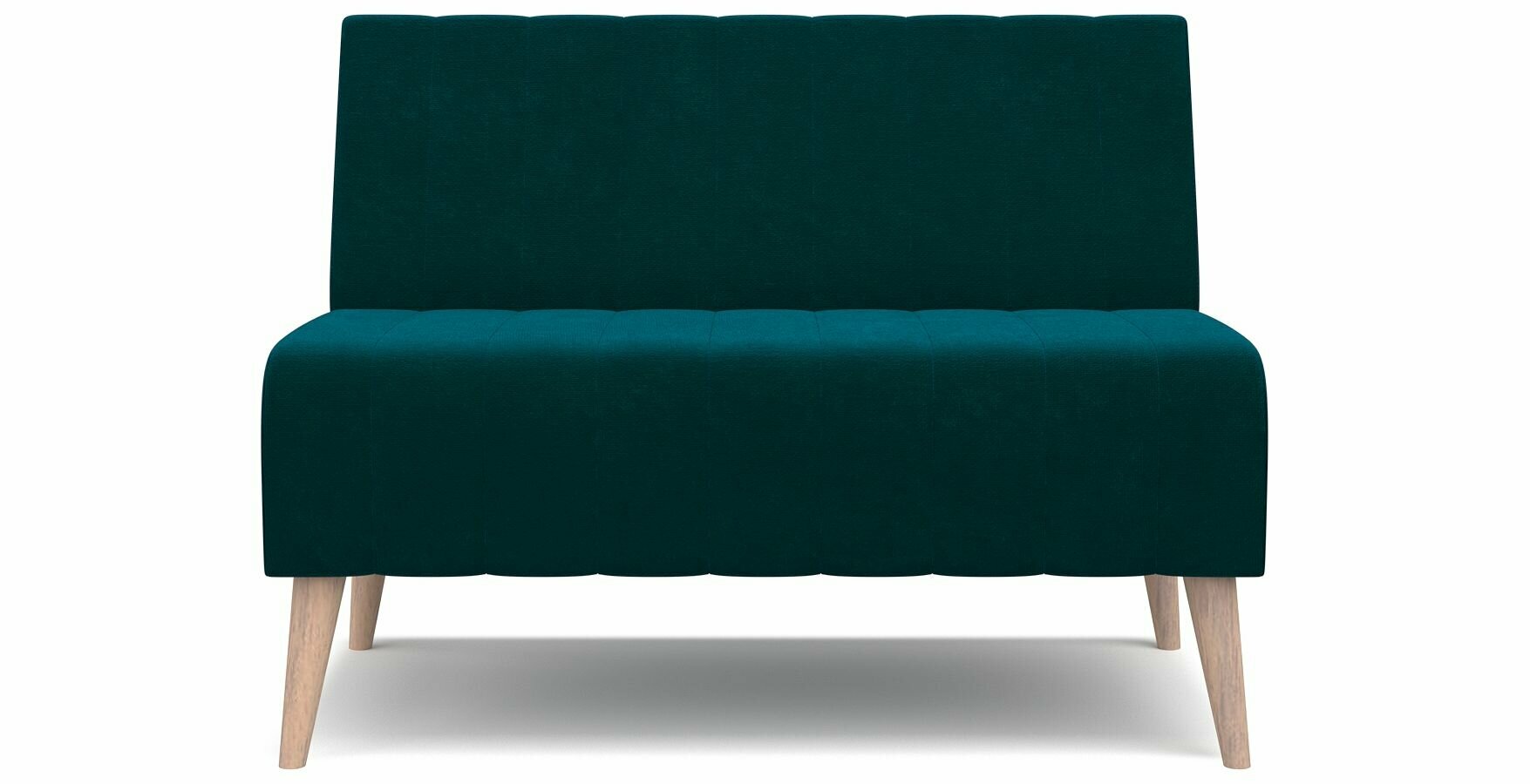 Прямой диван PUSHE Норман без подлокотников, нераскладной, для кухни, прихожей, балкона, детской, темно-зеленый Velutto 20