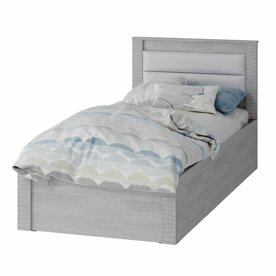 Каркас кровати Монако КР-17 0,9 м, без основания, Ясень белый/F12