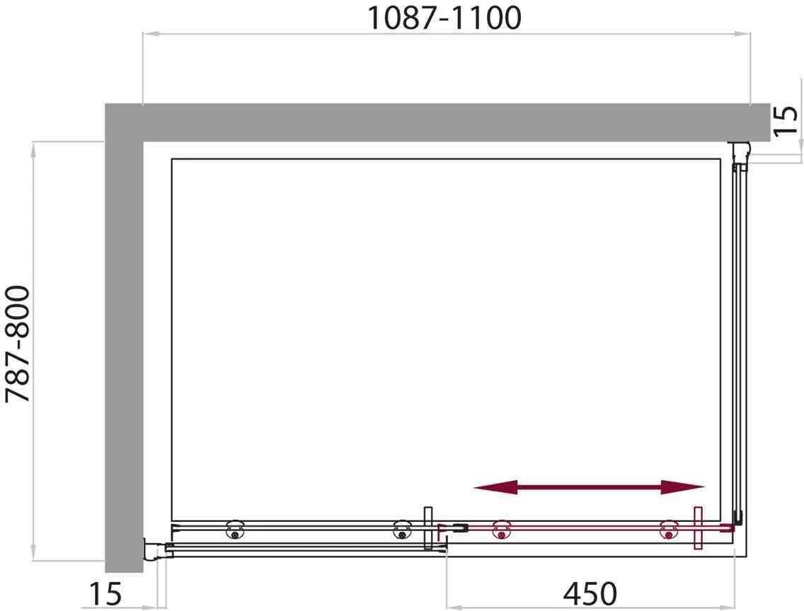 UNO-AH-1-110/80-C-Cr Душевой уголок