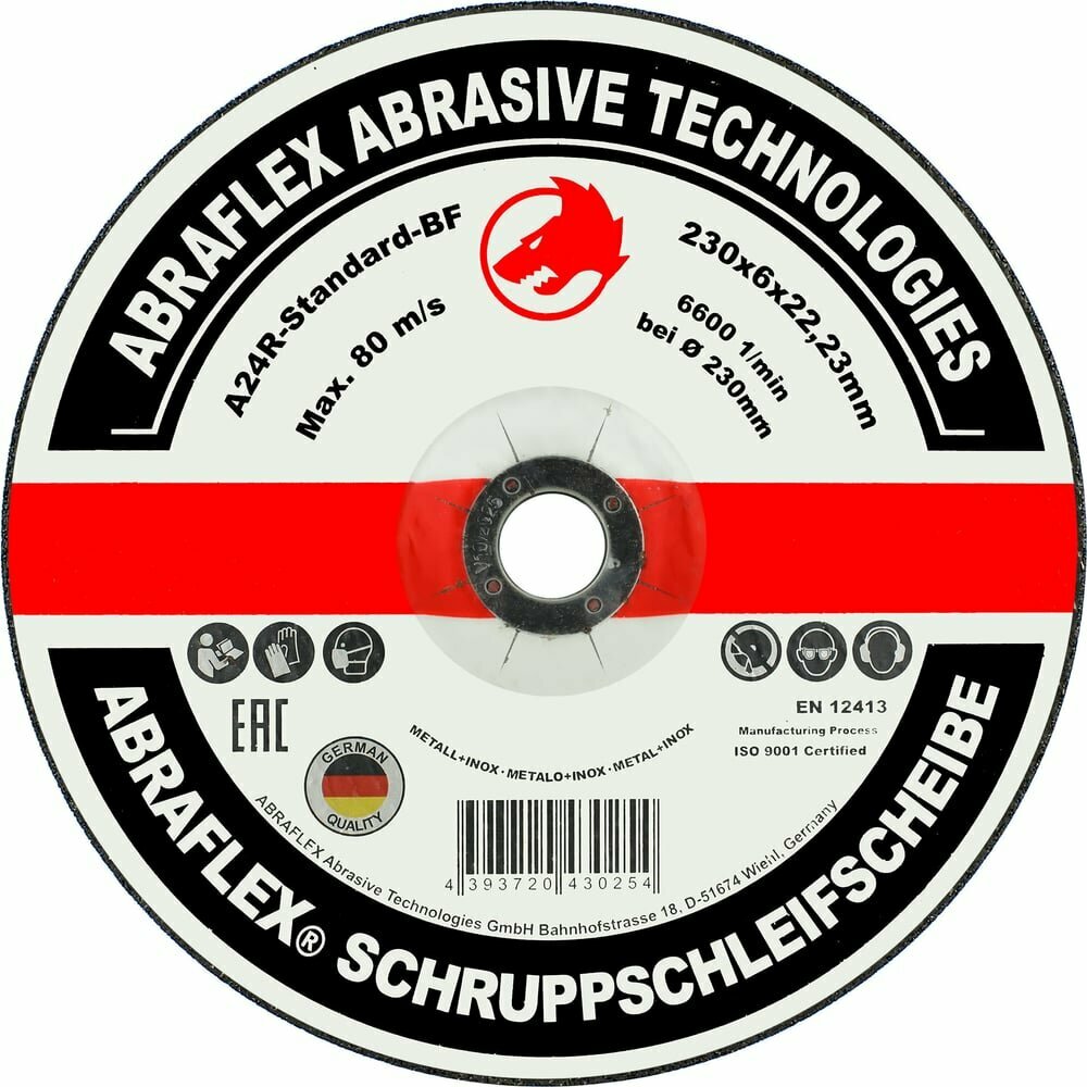 Круг обдирочный по металлу и нержавеющей стали 230x6х22 мм Abraflex А230602223