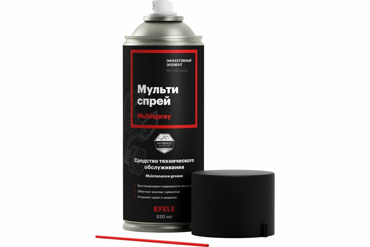 EFELE Смазка универсальная MO-740 Мультиспрей / Аналог WD-40 / Жидкий ключ 520 мл 0095349
