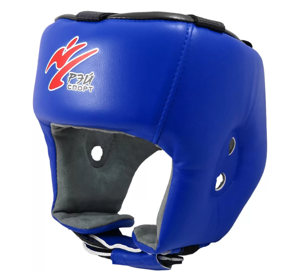 Ш2ИВ Шлем для единоборств БОЕЦ-1, иск. кожа, р. М (цвет синий)