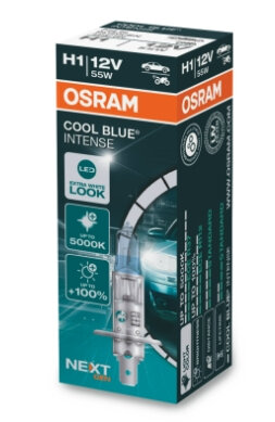Лампа автомобильная Osram Cool Blue Intense NextGen +100% H1 55W P14.5s 12V, 1шт, 64150CBN