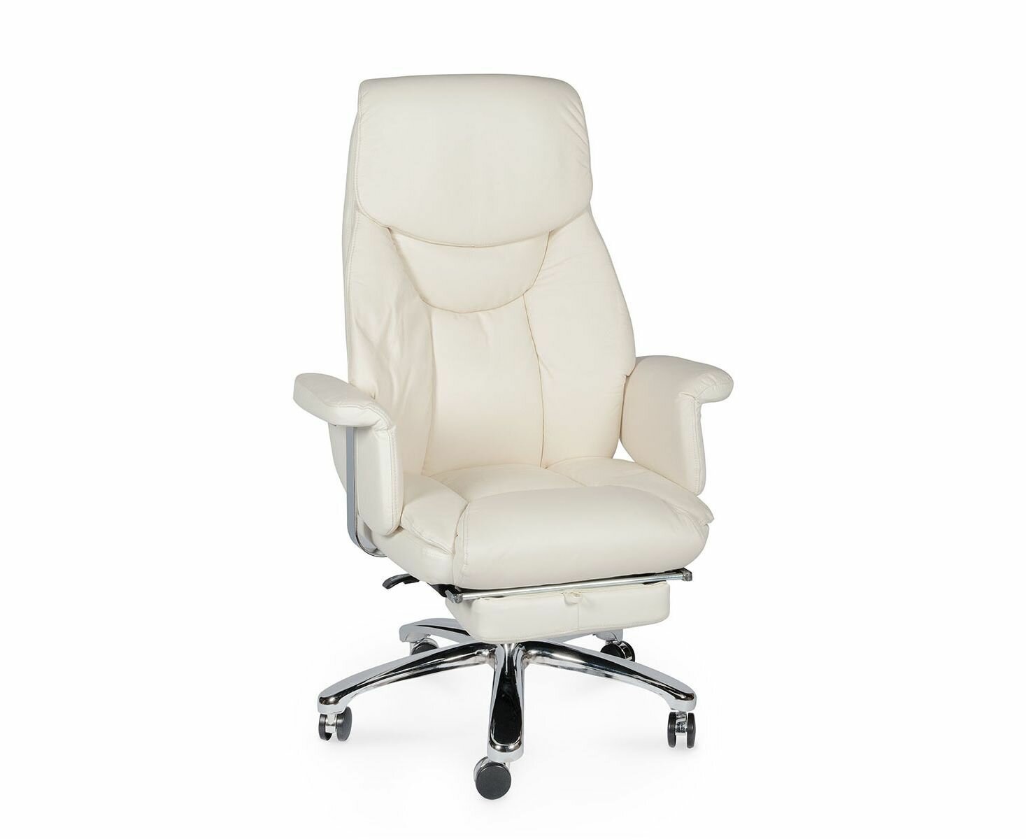 Кресло офисное Парламент Norden белый, экокожа, пластик, металл, мягкое сиденье, с подлокотниками