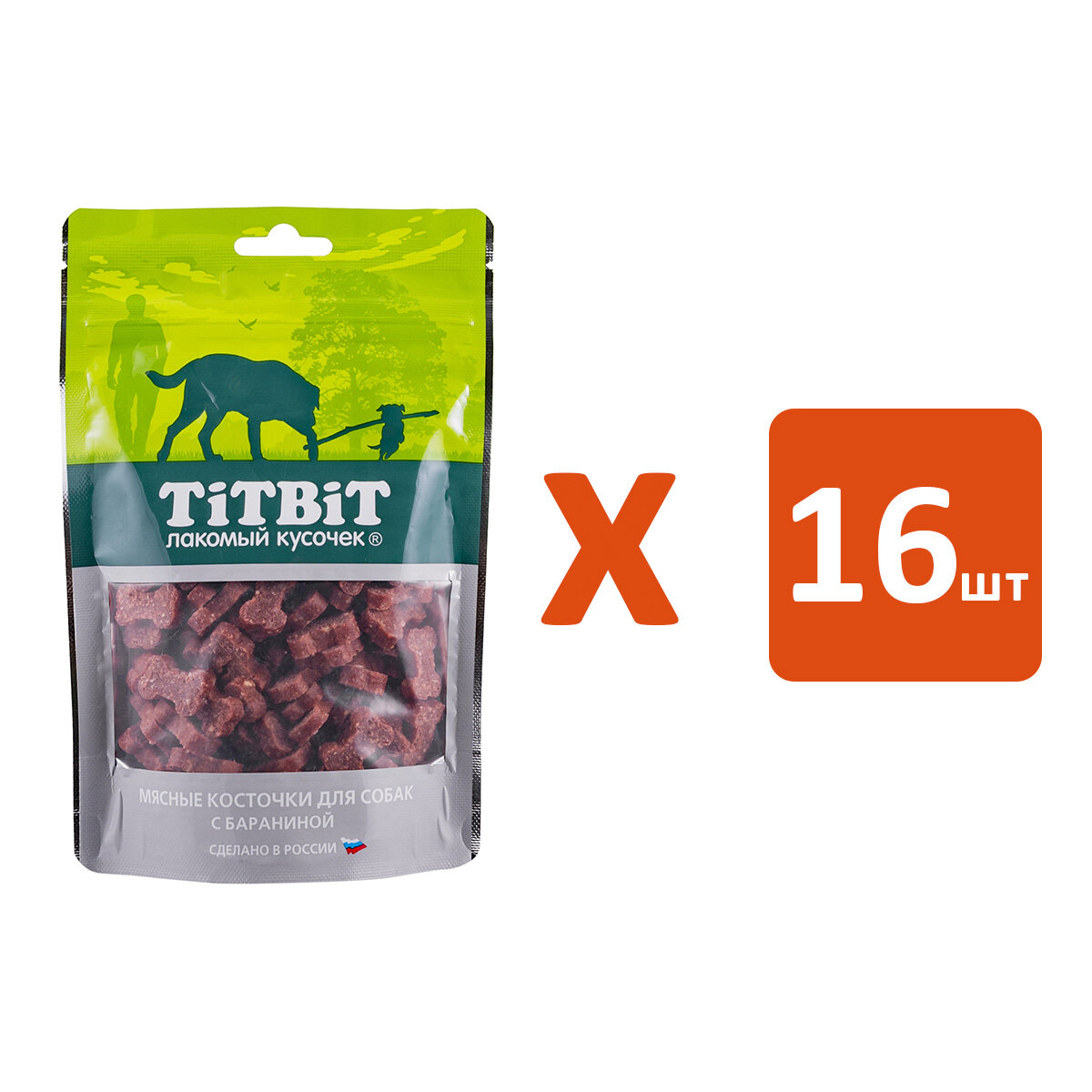 Лакомство TIT BIT для собак косточки мясные с бараниной (145 гр х 16 шт)