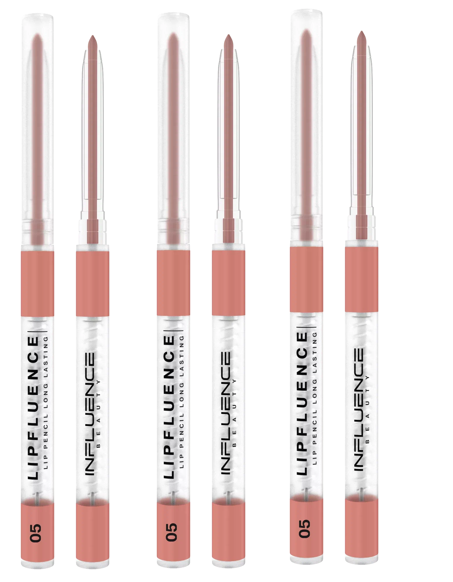 Карандаш для губ автоматический гелевый стойкий Influence Beauty Lipfluence т.05 3 шт