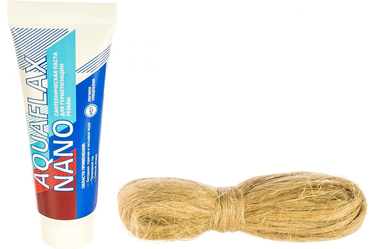 Паста для льна Aquaflax nano 80 грамм, тюбик + 20 грамм лён европейский СантехМастерГель